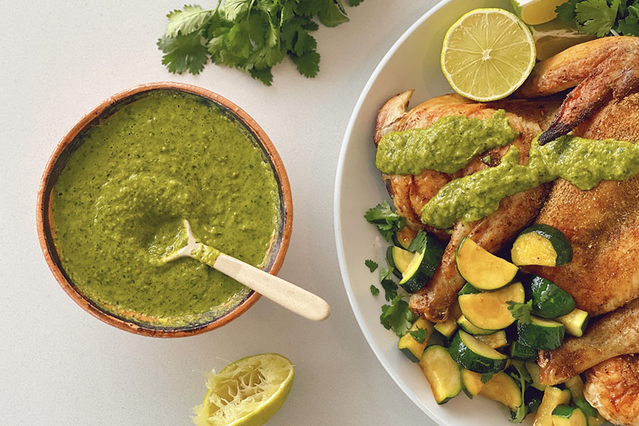 Adobo Chicken Huacatay Salsa Verde